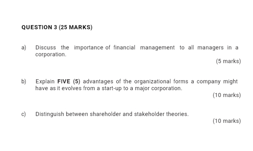 Solved QUESTION 3 (25 MARKS)a) Discuss the importance of | Chegg.com Solved QUESTION 3 (25 MARKS)a) Discuss the importance of | Chegg.com