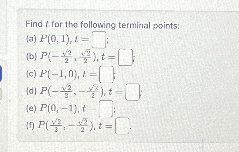 Solved Find t for the following terminal | Chegg.com Solved Find t for the following terminal | Chegg.com
