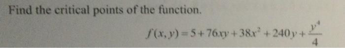 Solved Find the critical points of the function. \\[ f(x, | Chegg.com