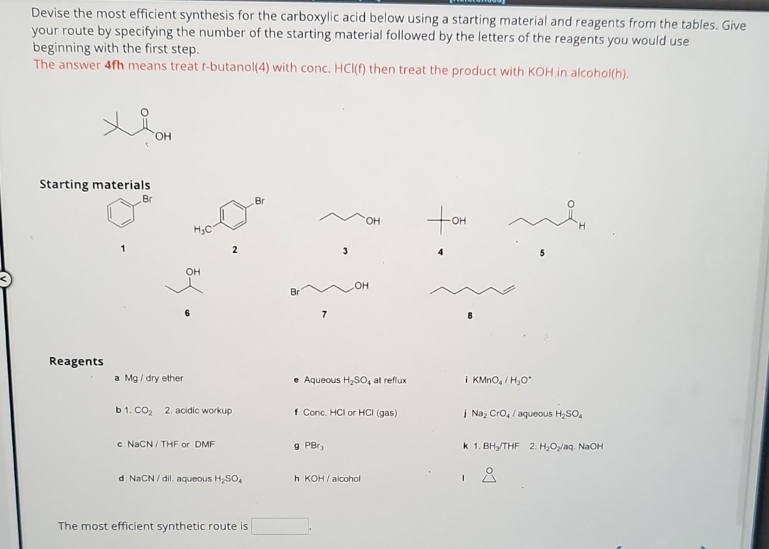 Solved Devise the most efficient synthesis for the | Chegg.com