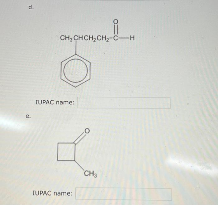Solved Assign IUPAC names to the following aldehydes and | Chegg.com
