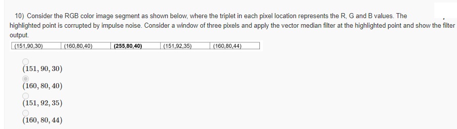 Solved Consider the RGB color image segment as shown below, | Chegg.com