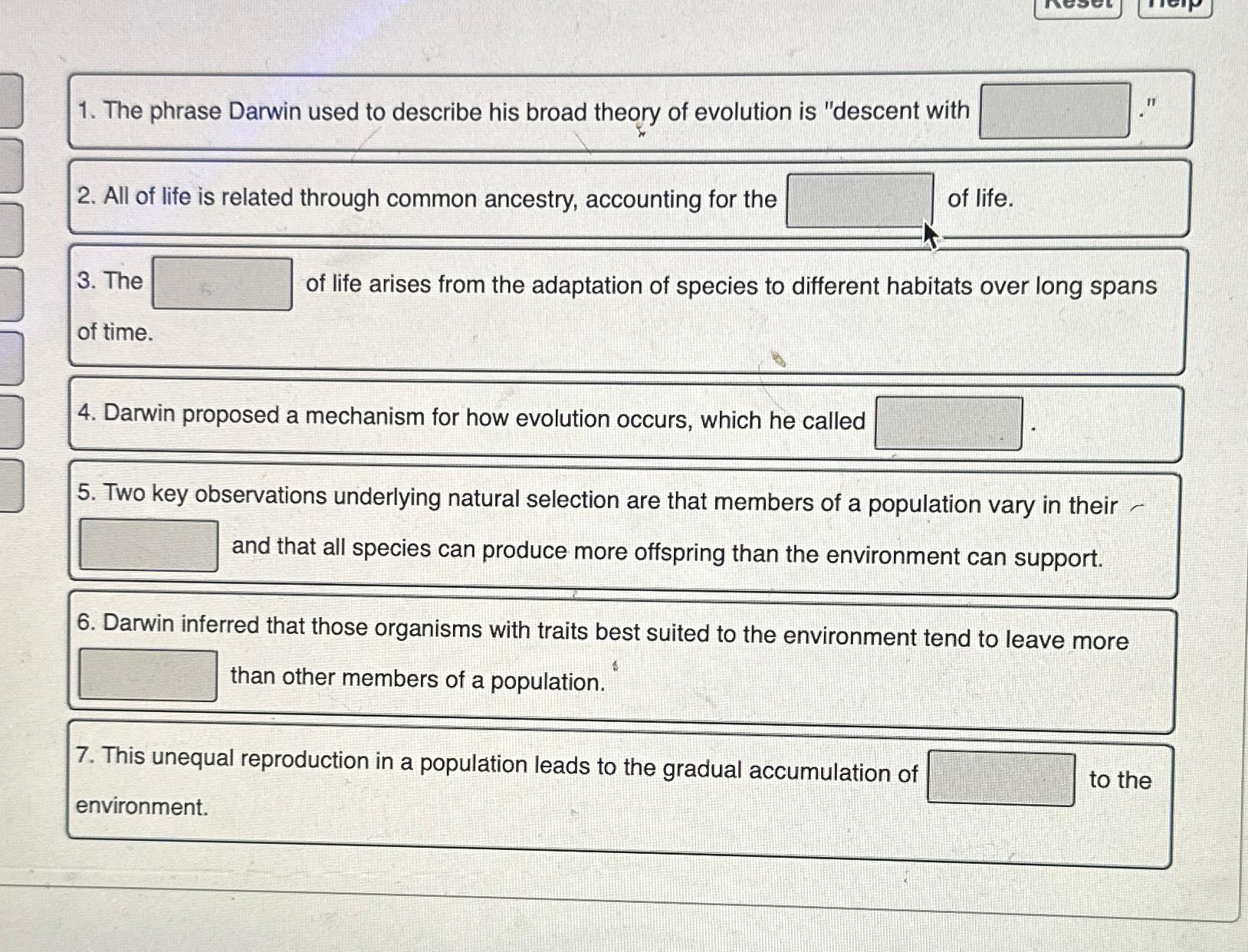 The phrase Darwin used to describe his broad theory | Chegg.com