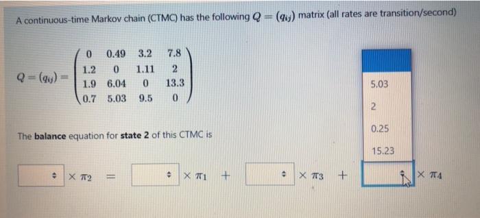 Solved A continuous-time Markov chain (CTMC) has the | Chegg.com