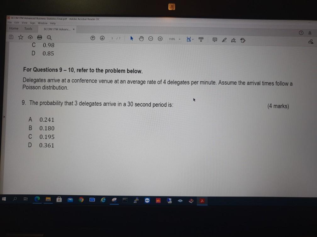 Solved COM ITM Advanced Business Statistics Final.pdf - | Chegg.com