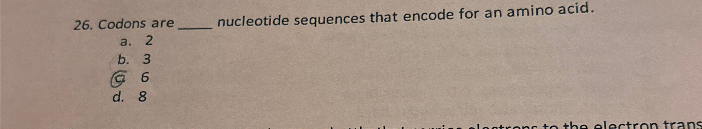 Solved Codons are ﻿nucleotide sequences that encode for an | Chegg.com