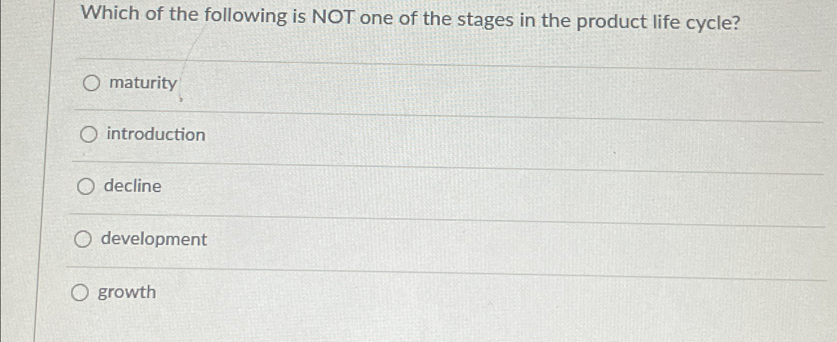 Solved Which of the following is NOT one of the stages in | Chegg.com