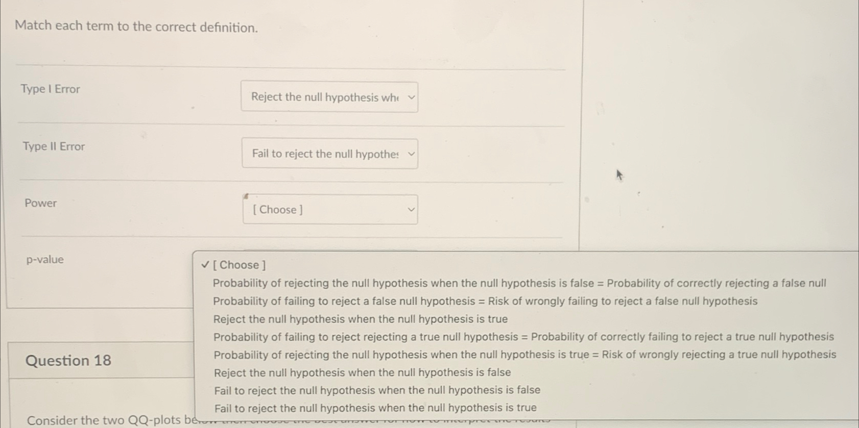 Solved Match each term to the correct definition.Type I | Chegg.com