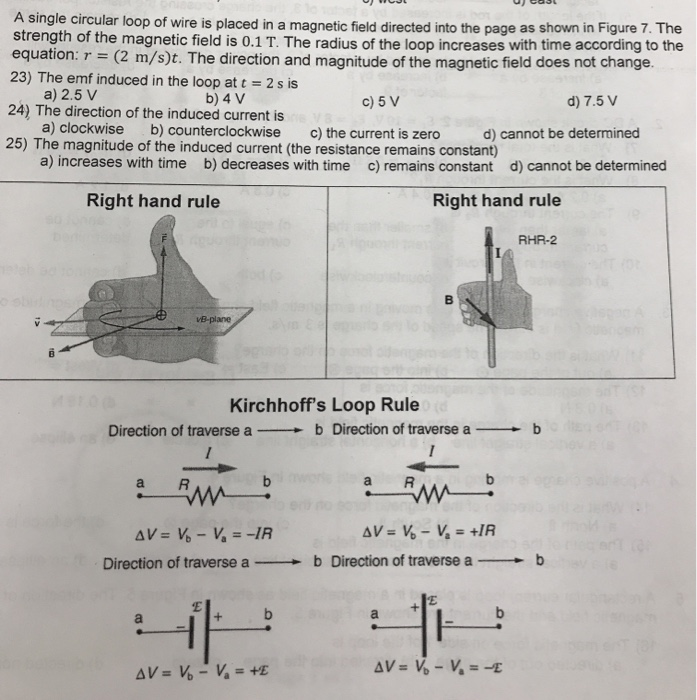 Solved COOL A single circular loop of wire is placed in a | Chegg.com