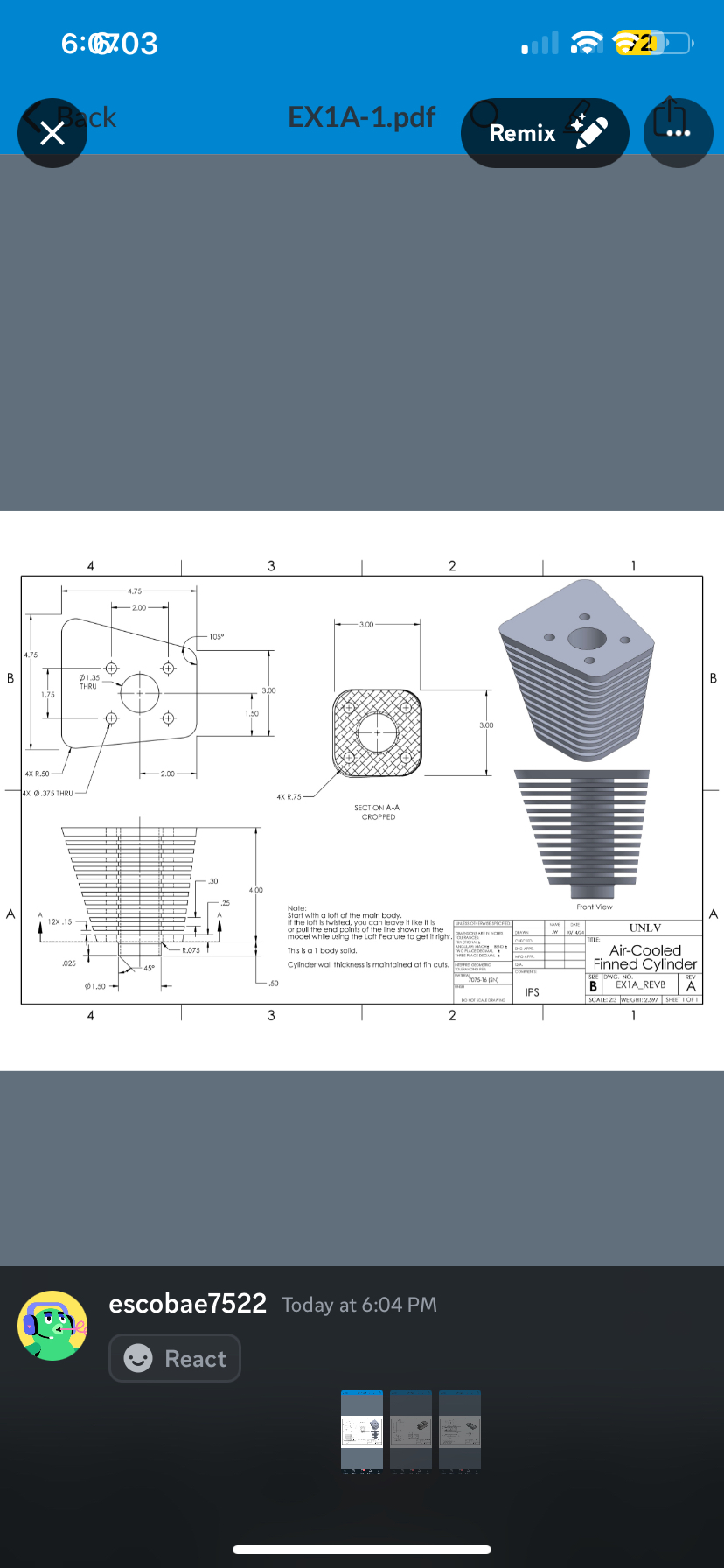 Solved Give step by step for this solid works part | Chegg.com