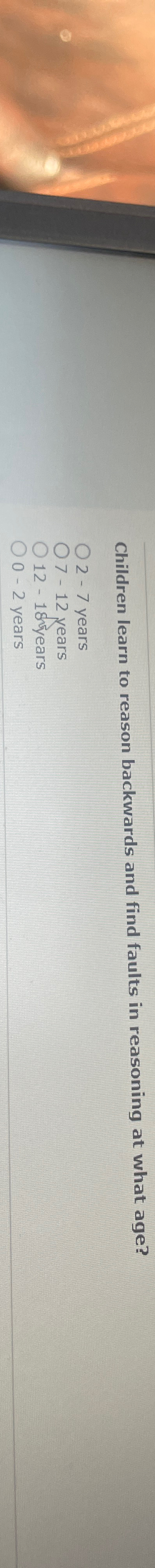 Solved Children learn to reason backwards and find faults in | Chegg.com