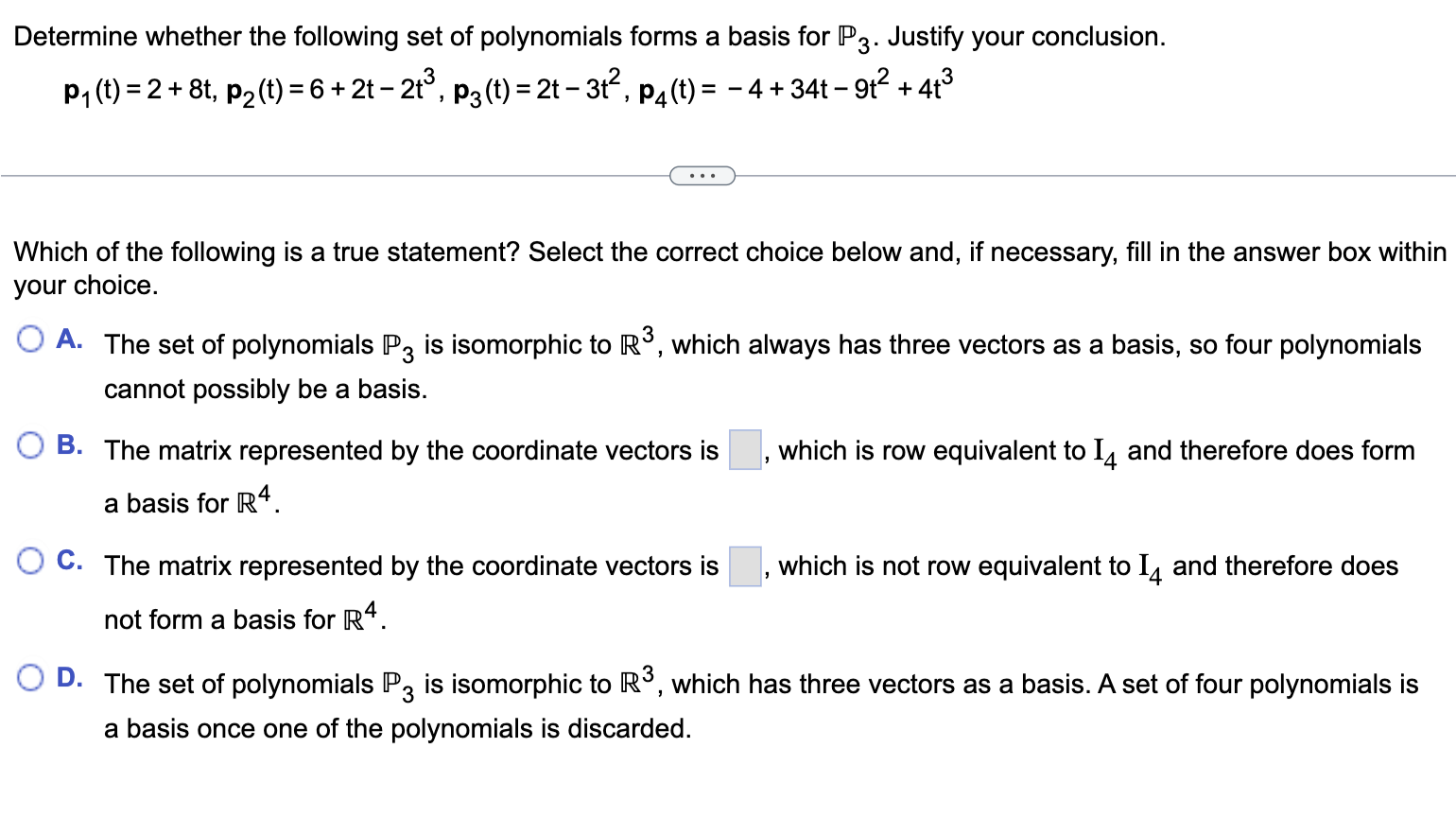 Solved Determine whether the following set of polynomials | Chegg.com