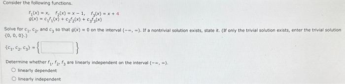 Solved Consider the following functions. | Chegg.com