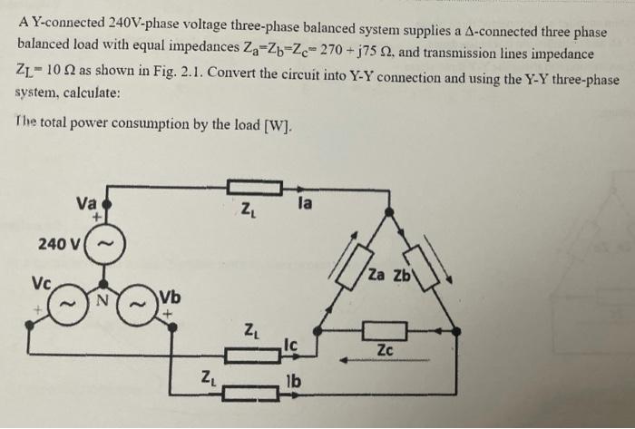 Solved A Y-connected 240V-phase voltage three-phase balanced | Chegg.com