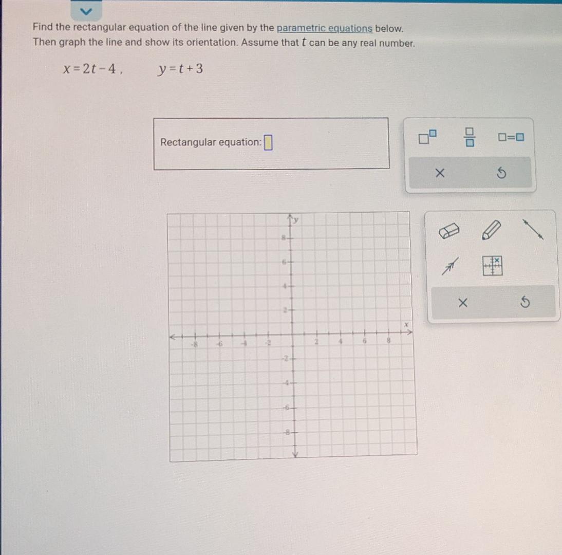 Solved Find the rectangular equation of the line given by | Chegg.com