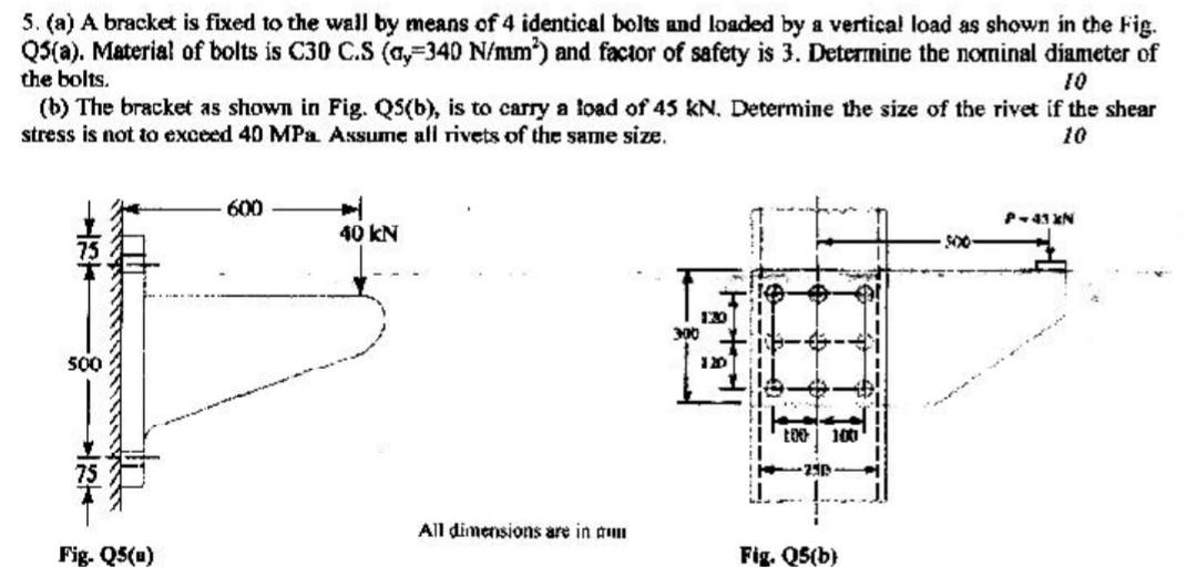 Solved A bracket is fixed to the wall by means of 4 | Chegg.com