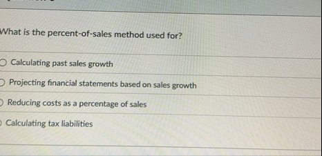 Solved What is the percent-of-sales method used | Chegg.com