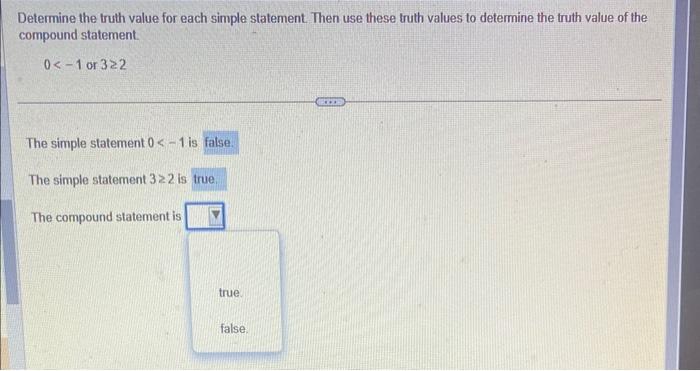 Solved Determine the truth value for each simple statement. | Chegg.com