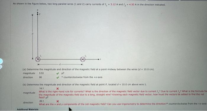 Solved As shown in the figure below, two long paraliel wires | Chegg.com