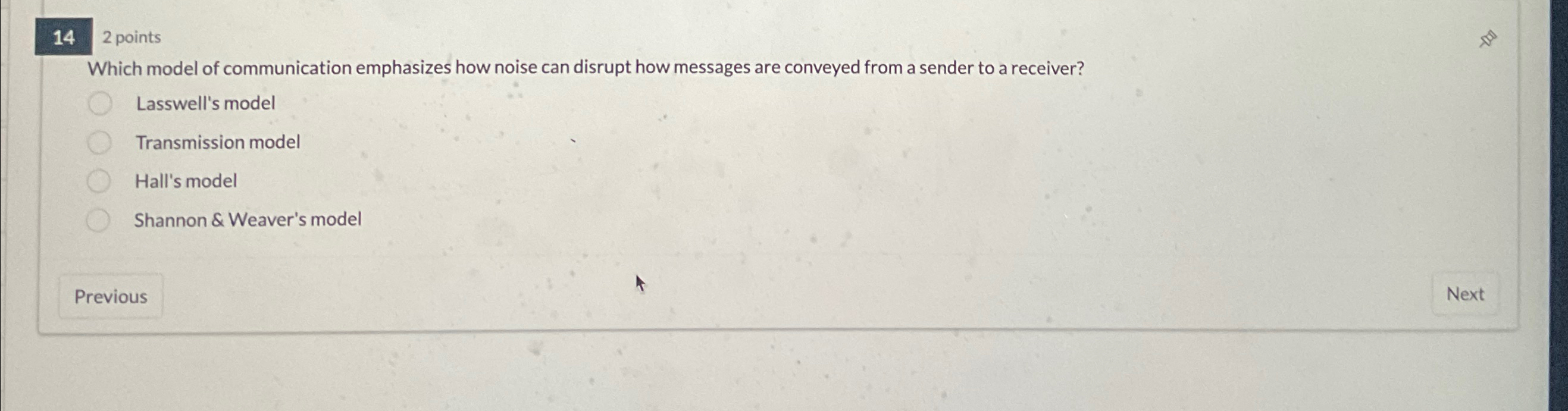 Solved 142 ﻿pointsWhich model of communication emphasizes | Chegg.com