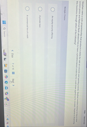 Solved HelpSove 8 ﻿ExinStephan owns a sole proprietorship | Chegg.com