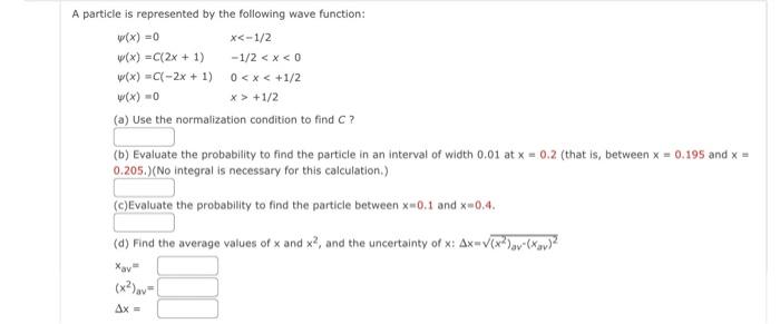Solved A particle is represented by the following wave | Chegg.com