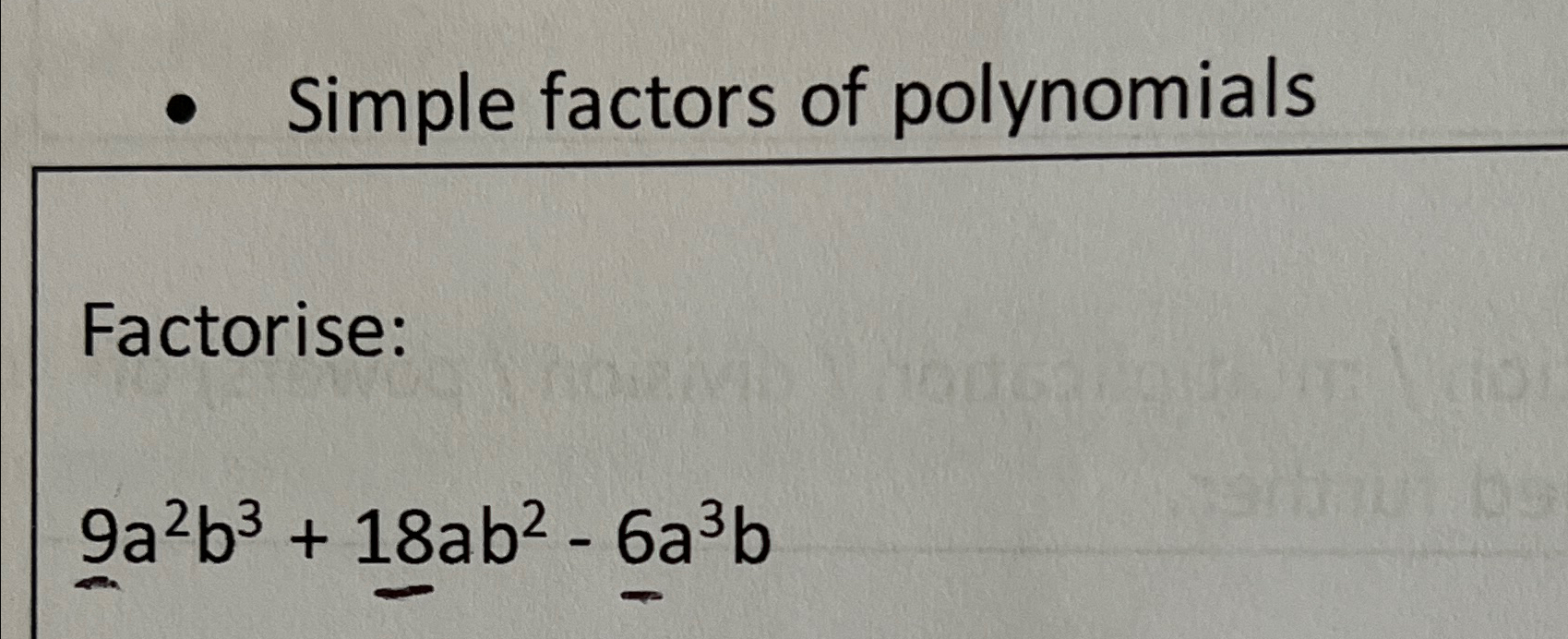 Solved Simple factors of | Chegg.com