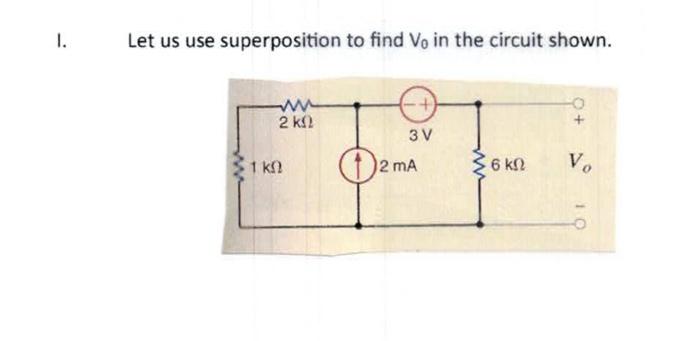 Solved Let us use superposition to find V0 in the circuit | Chegg.com
