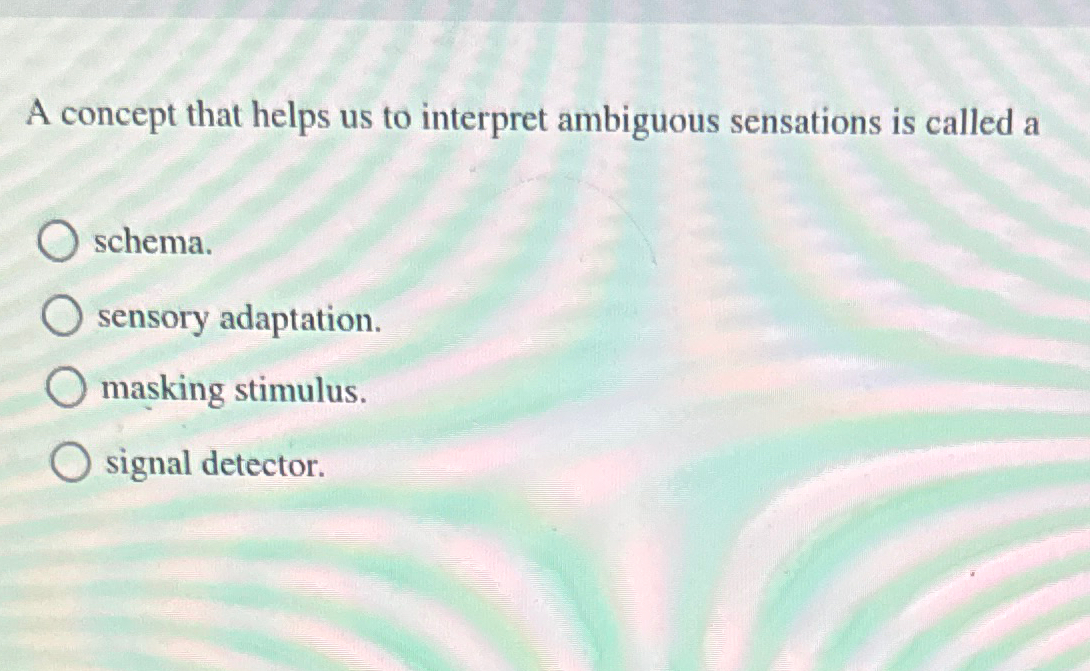 Solved A concept that helps us to interpret ambiguous | Chegg.com