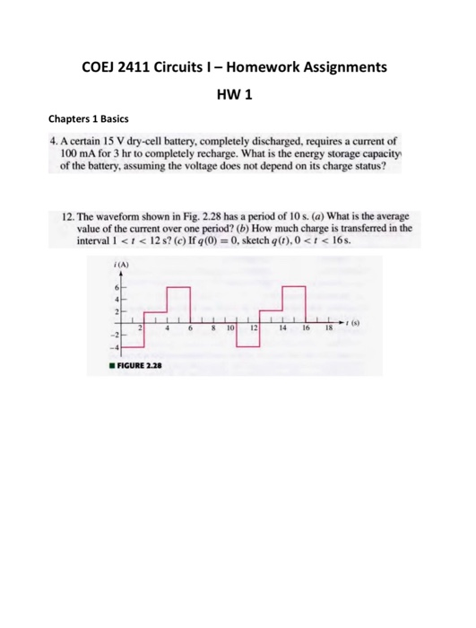 Solved COE) 2411 Circuits 1 - Homework Assignments HW 1 | Chegg.com