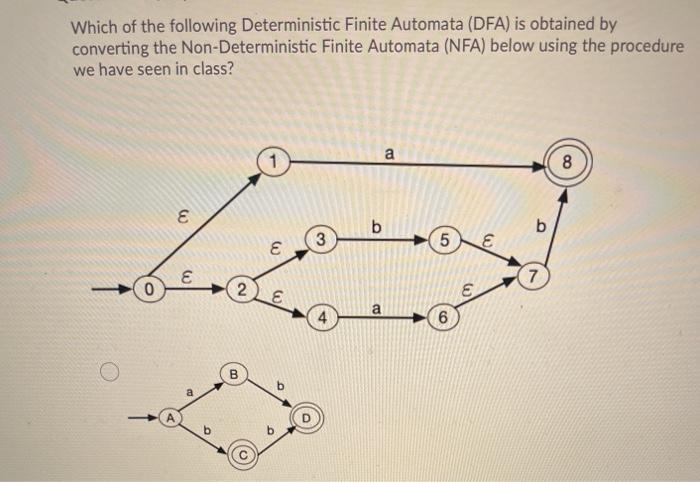 Solved Which of the following Deterministic Finite Automata | Chegg.com