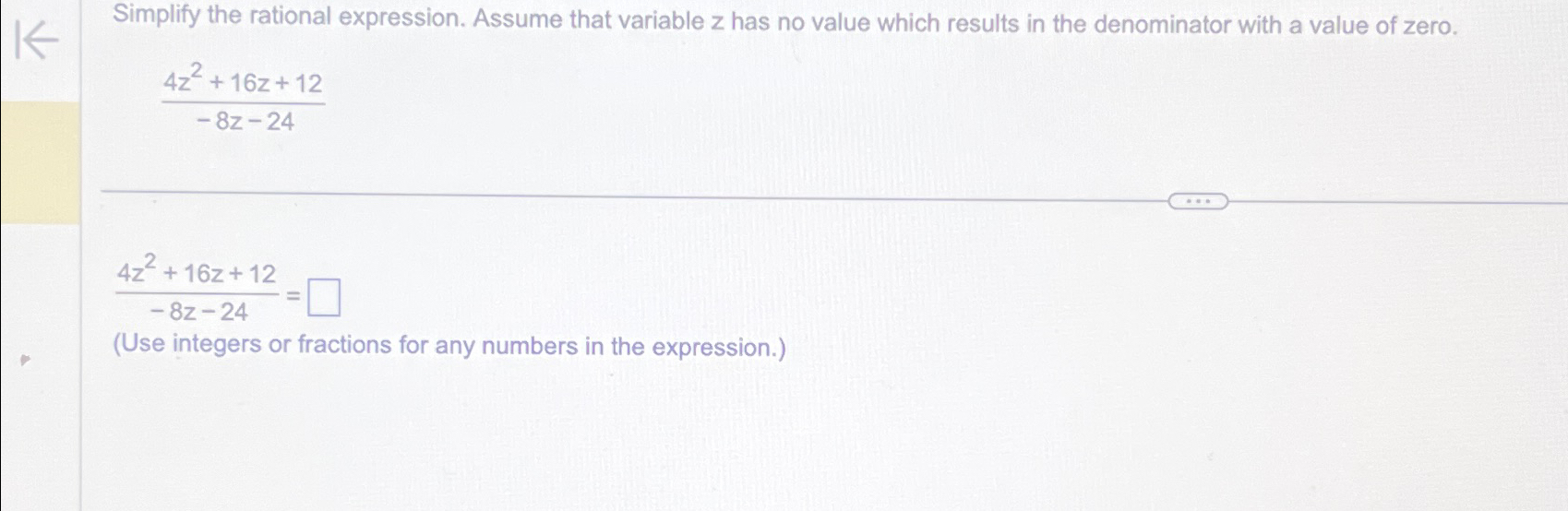 Solved Simplify the rational expression. Assume that | Chegg.com