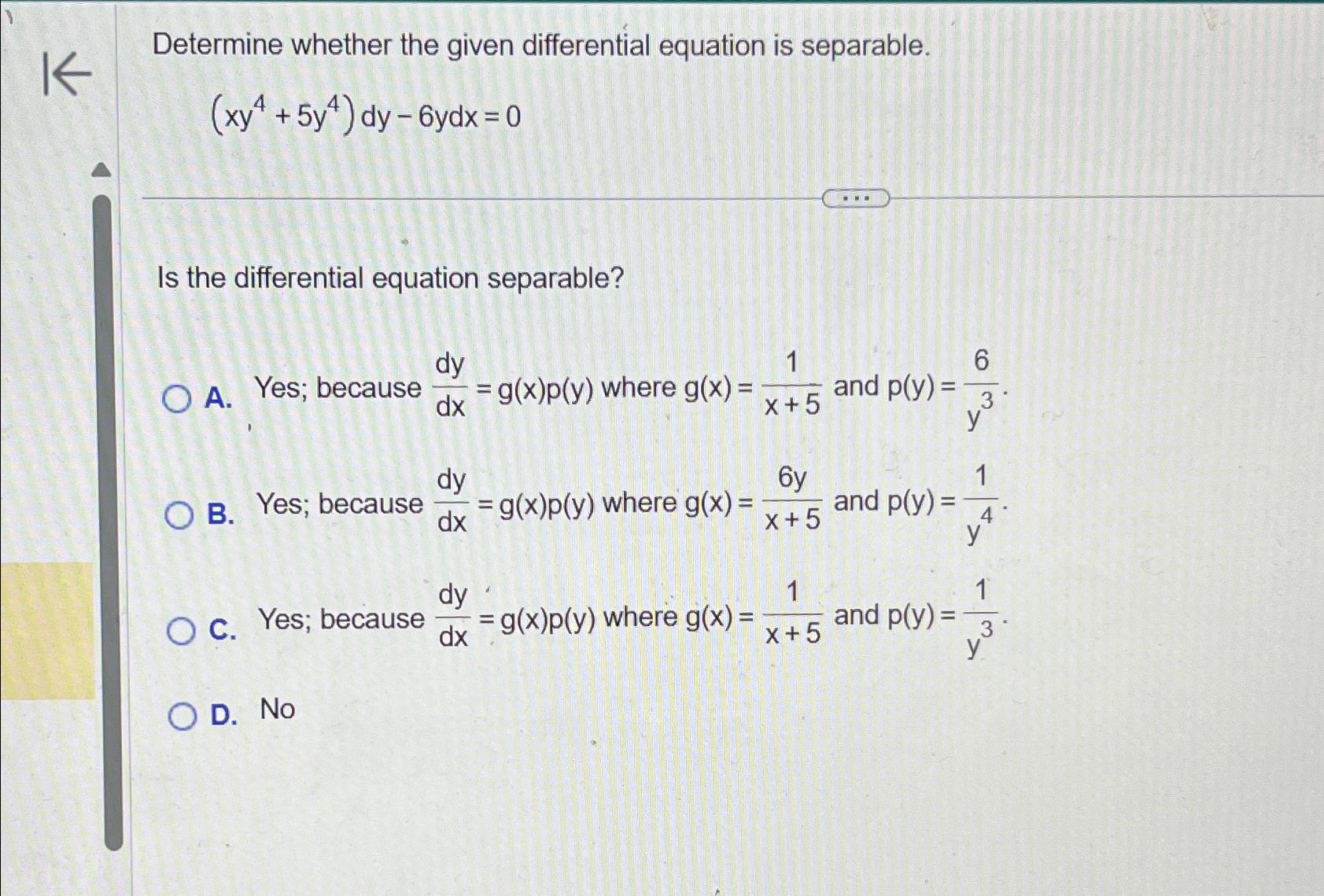 Solved Determine Whether The Given Differential Equation Is