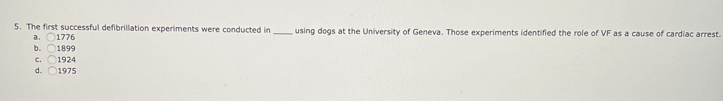 Solved The first successful defibrillation experiments were | Chegg.com