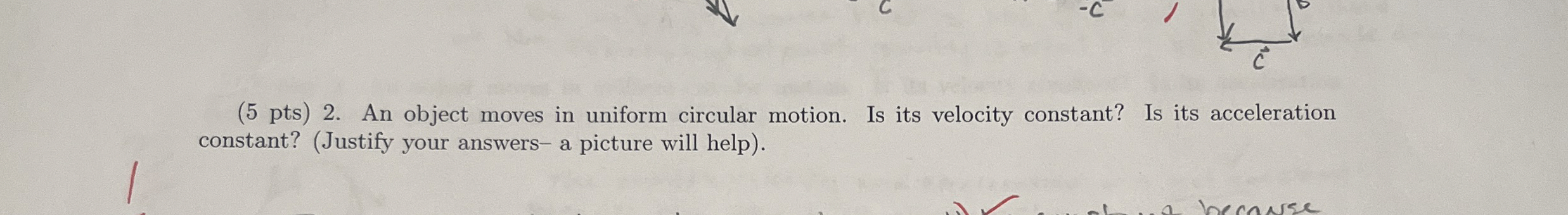 Solved (5 ﻿pts) 2. ﻿An object moves in uniform circular | Chegg.com