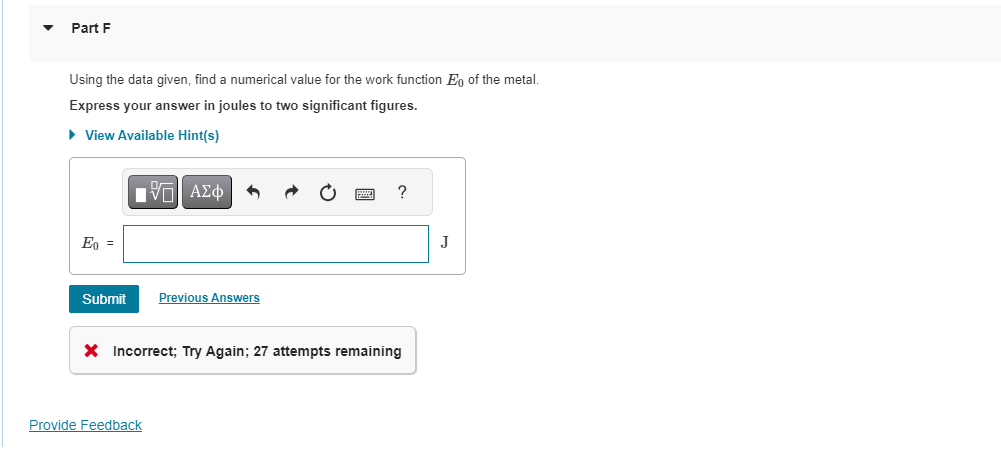 Part FUsing the data given, find a numerical value | Chegg.com