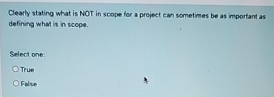 Solved Clearly stating what is NOT in scope for a project | Chegg.com