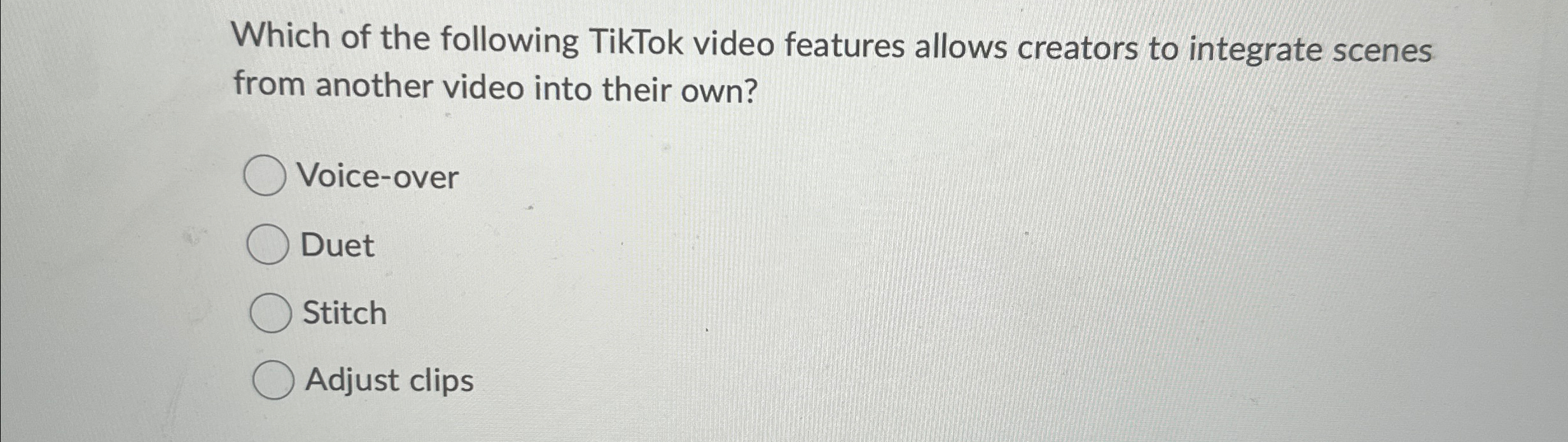 Solved Which of the following TikTok video features allows | Chegg.com