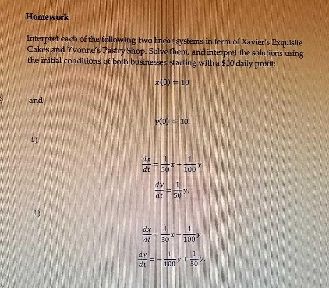 Solved Homework Interpret each of the following two linear | Chegg.com Solved Homework Interpret each of the following two linear | Chegg.com