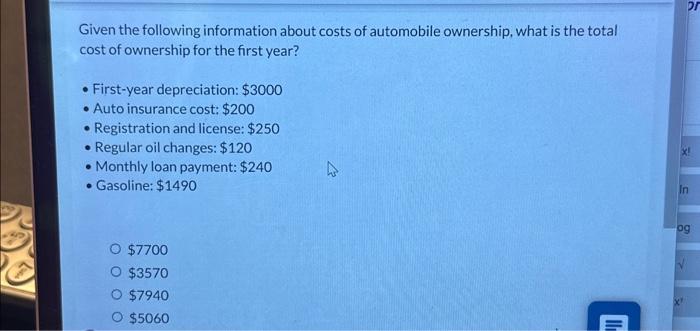 Solved Given the following information about costs of | Chegg.com
