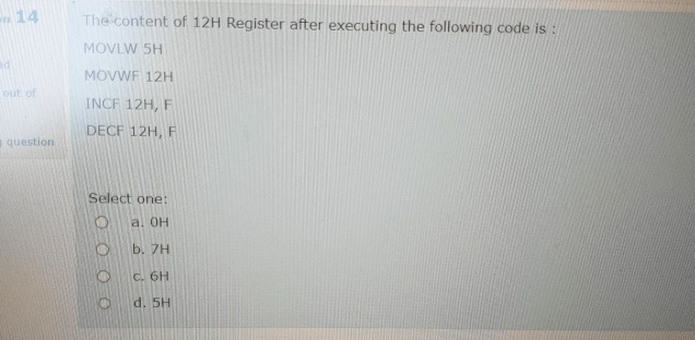 Solved The content of 12H ﻿Register after executing the | Chegg.com