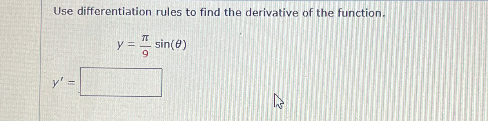 Solved Use differentiation rules to find the derivative of | Chegg.com