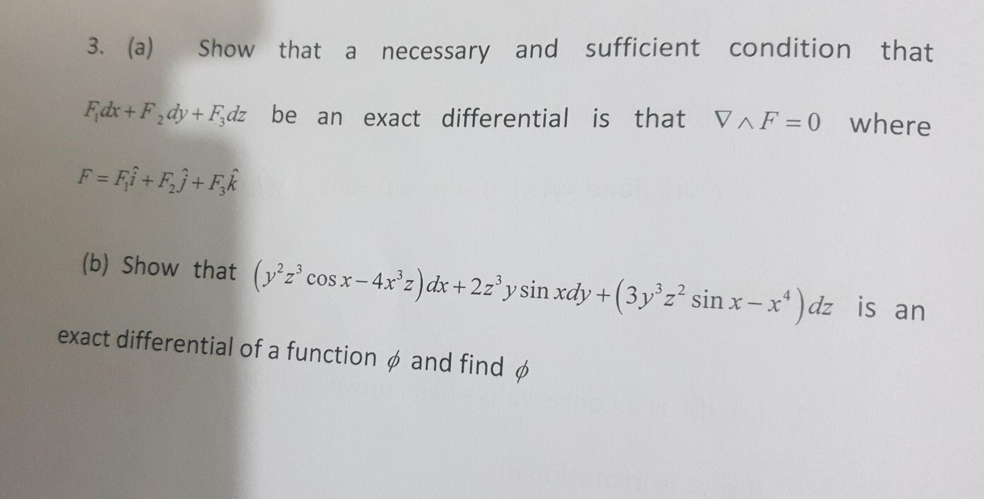 Solved 3. (a) Show that a necessary and sufficient condition | Chegg.com