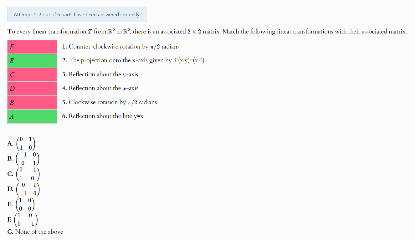 Solved To every linear transformation T ﻿from R2 ﻿to R2, | Chegg.com