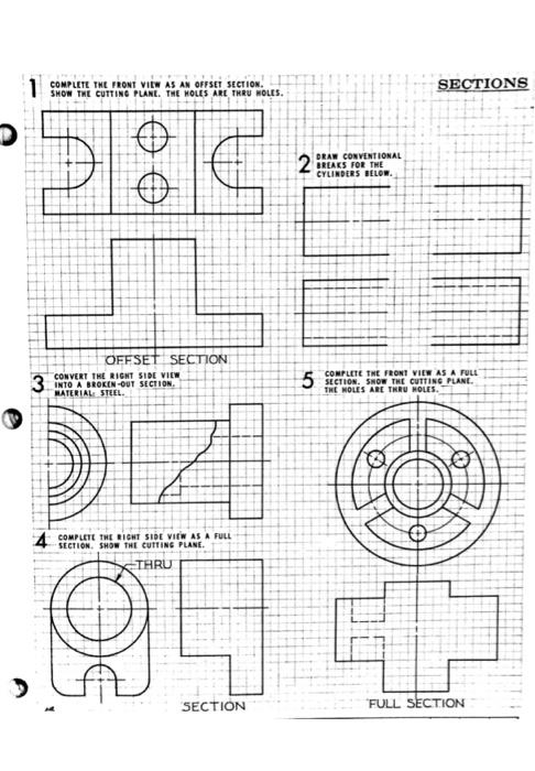 Solved 1 COMPLETE THE FRONT VIEW AS AN OFFSET SECTION. SHON | Chegg.com