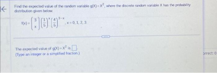 Solved Find the expected value of the random variable | Chegg.com
