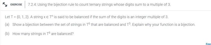 Solved A EXERCISE 7.2.4: Using the bijection rule to count | Chegg.com