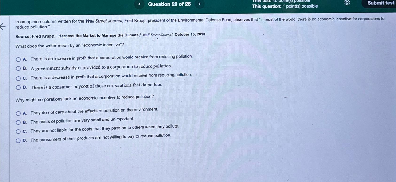 Solved Question 20 ﻿of 26this Question 1 ﻿point S