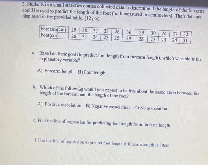Solved 3. Students in a small statistics course collected | Chegg.com