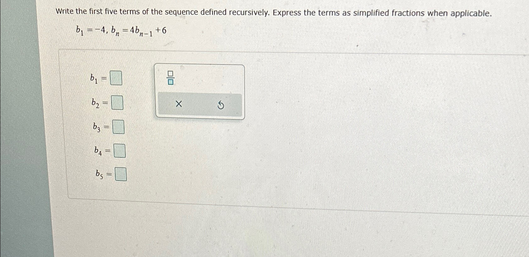 Solved Write the first five terms of the sequence defined | Chegg.com